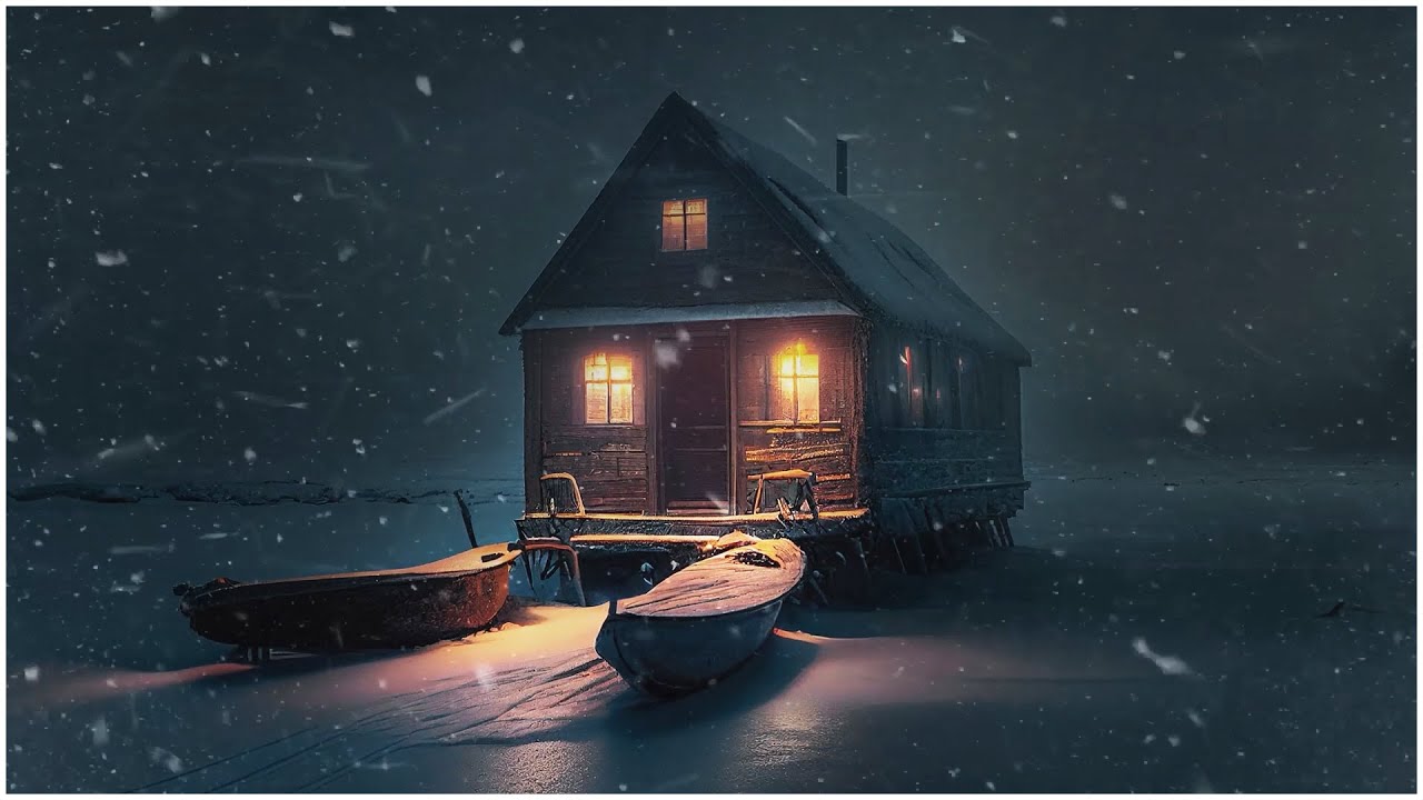 Cold Snowstorm at a Frozen Lake┇Winter Ambience┇Freezing Blizzard┇Wind ...