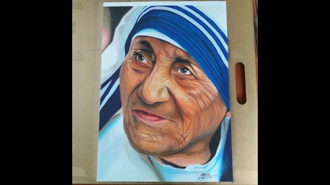 Drawing Mother Teresa of Calcutta | Raizodark - YouTube