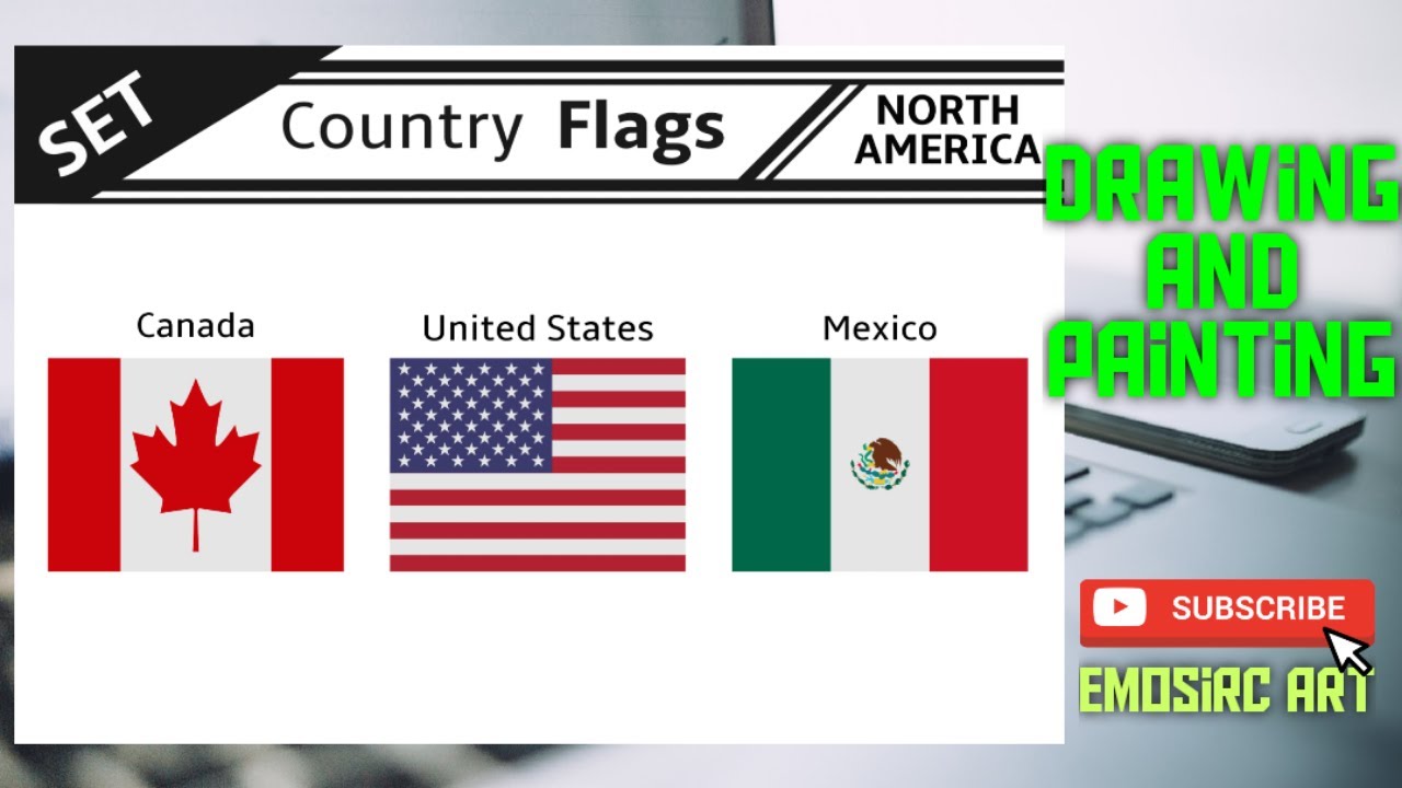 all flag of north america || time lapse || flag of the world || drawing ...