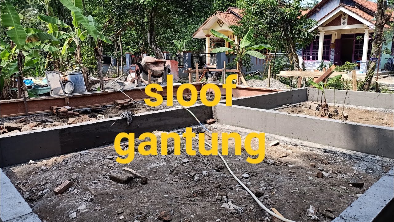 CONTOH SLOOF GANTUNG DAN PONDASI CAKAR AYAM RUMAH 1 LANTAI - YouTube
