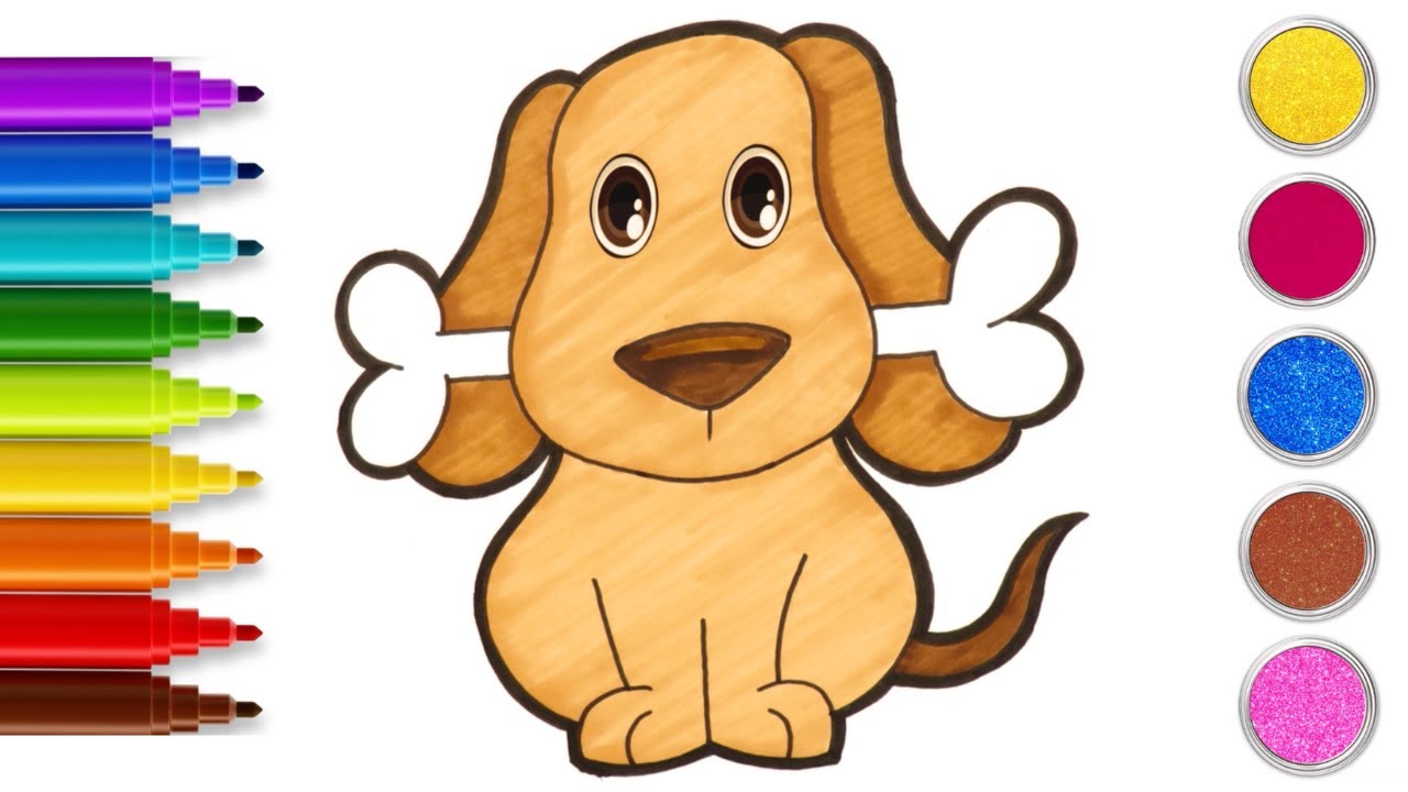 How To Draw A Dog For Kids | Drawing Tutorial - YouTube
