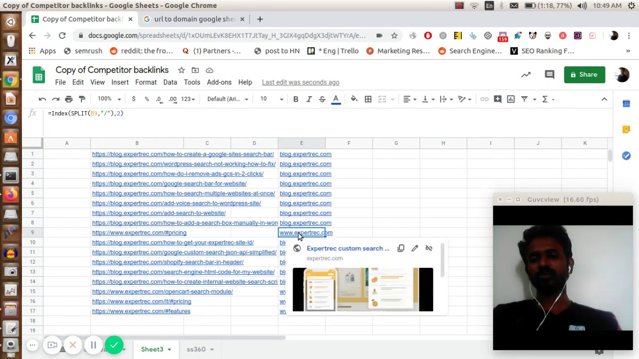 How to get Domain from any given URL - Google sheets - YouTube