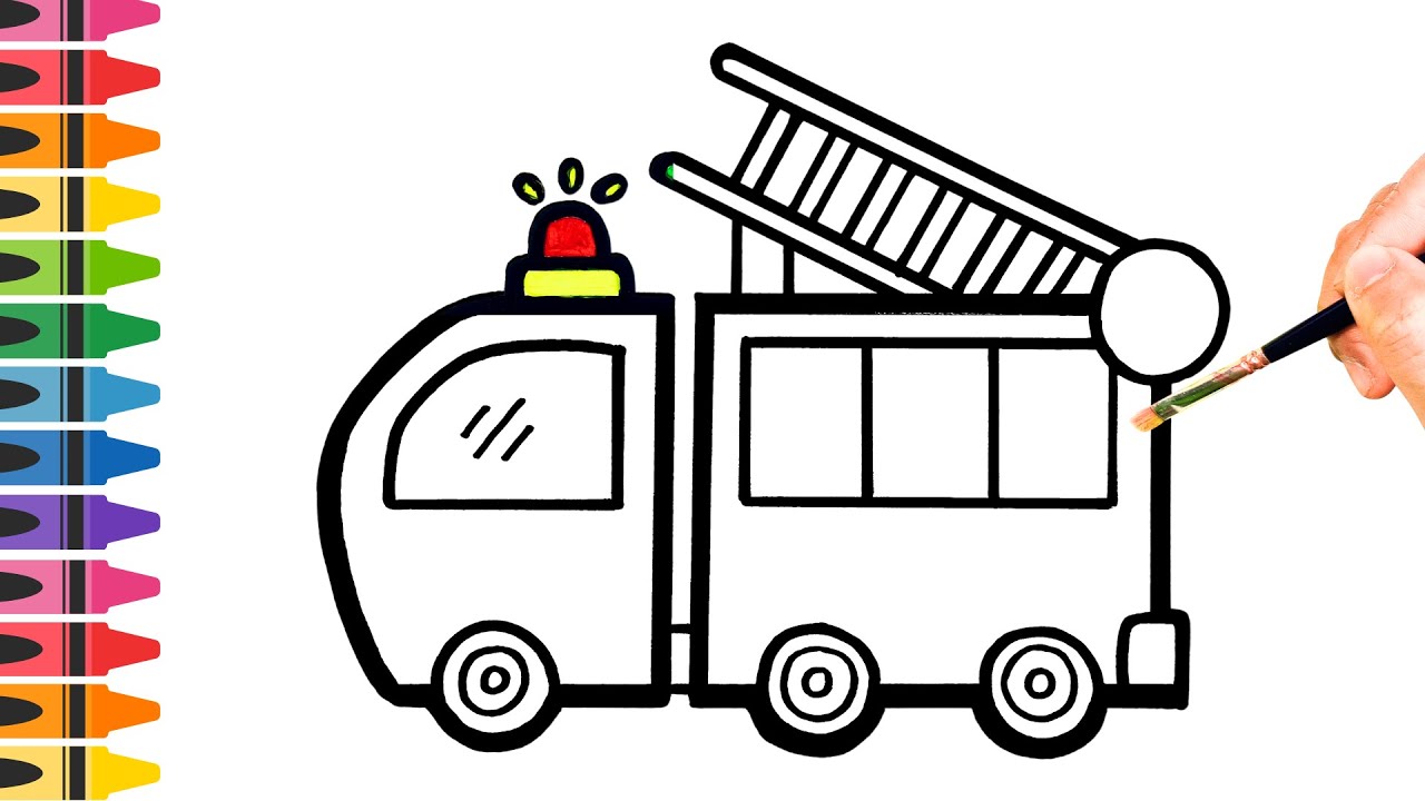 Easy Fire Truck Drawing for Kids – Step by Step Guide #19 - YouTube