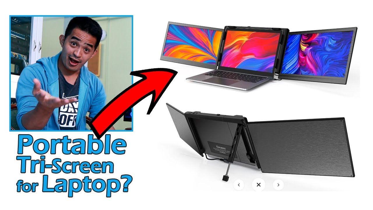 Portable Tri-screen for laptop - YouTube
