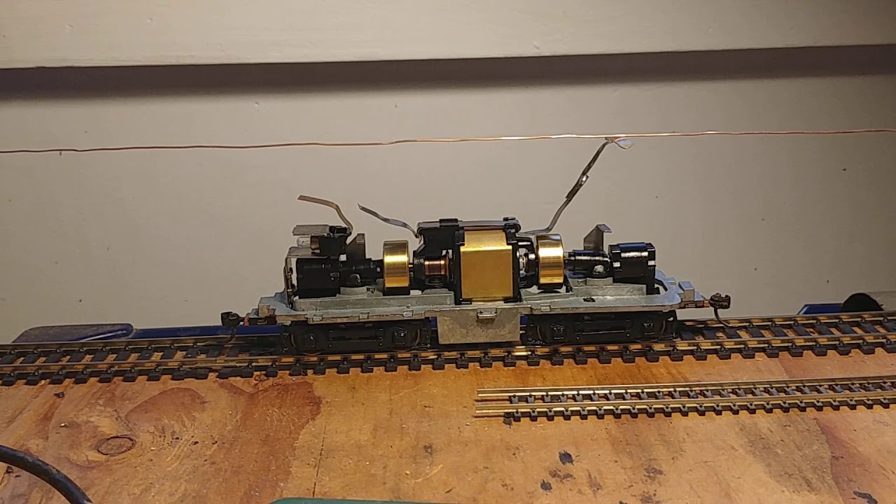 Ho scale diy brass pantograph with live overhead wire ! - YouTube