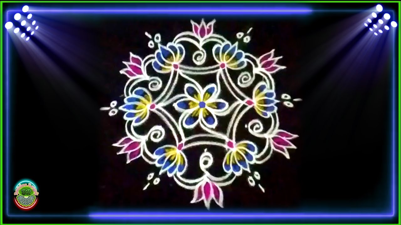 #rangoli #muggulu#rangolidesigns #art#design #easyrangoli #indianart #rangoliart ...