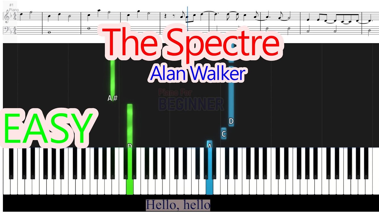 The Spectre - Alan Walker | Piano For Beginner - YouTube