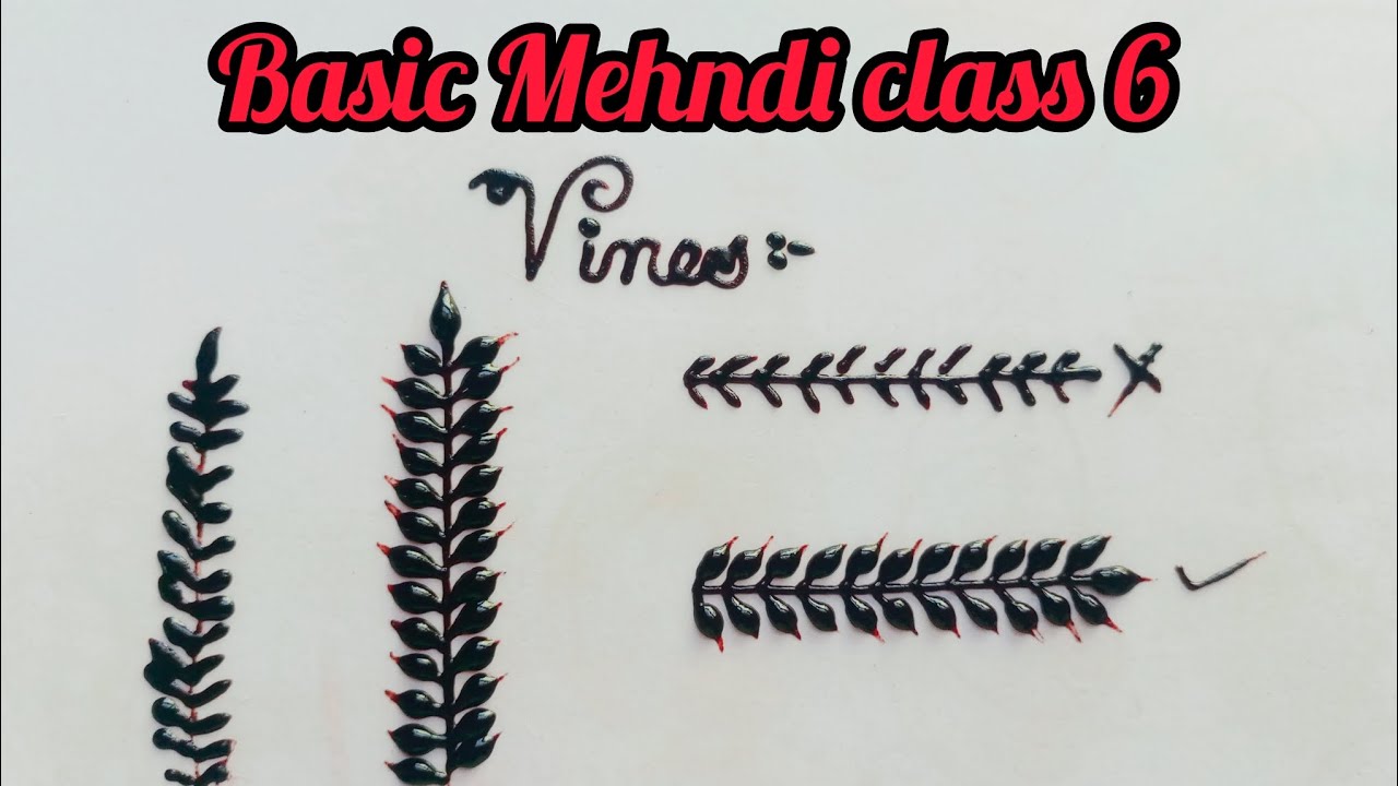 learn mehndi basic patterns in detail | mehndi class | class 6 - YouTube