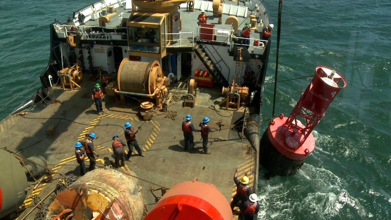 Driving a Coast Guard cutter for the first time - YouTube