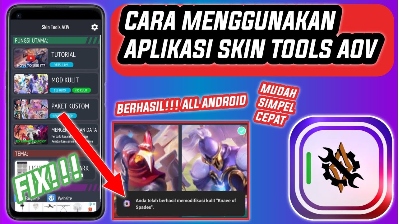 Cara Menggunakan Aplikasi Skin Tools Aovv | How to use skin tools aovv ...
