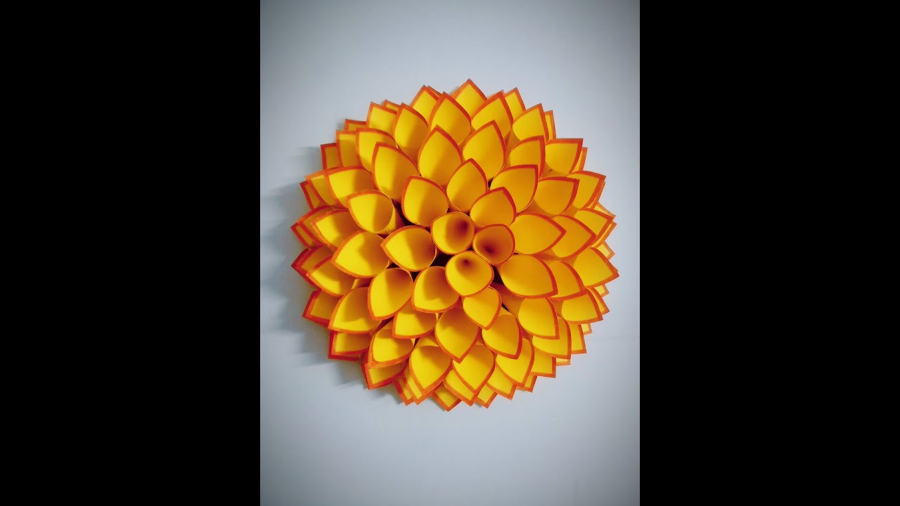 Paper Dahlia Tutorial | DIY | Home Decor Project | EASY PAPER FLOWER ...