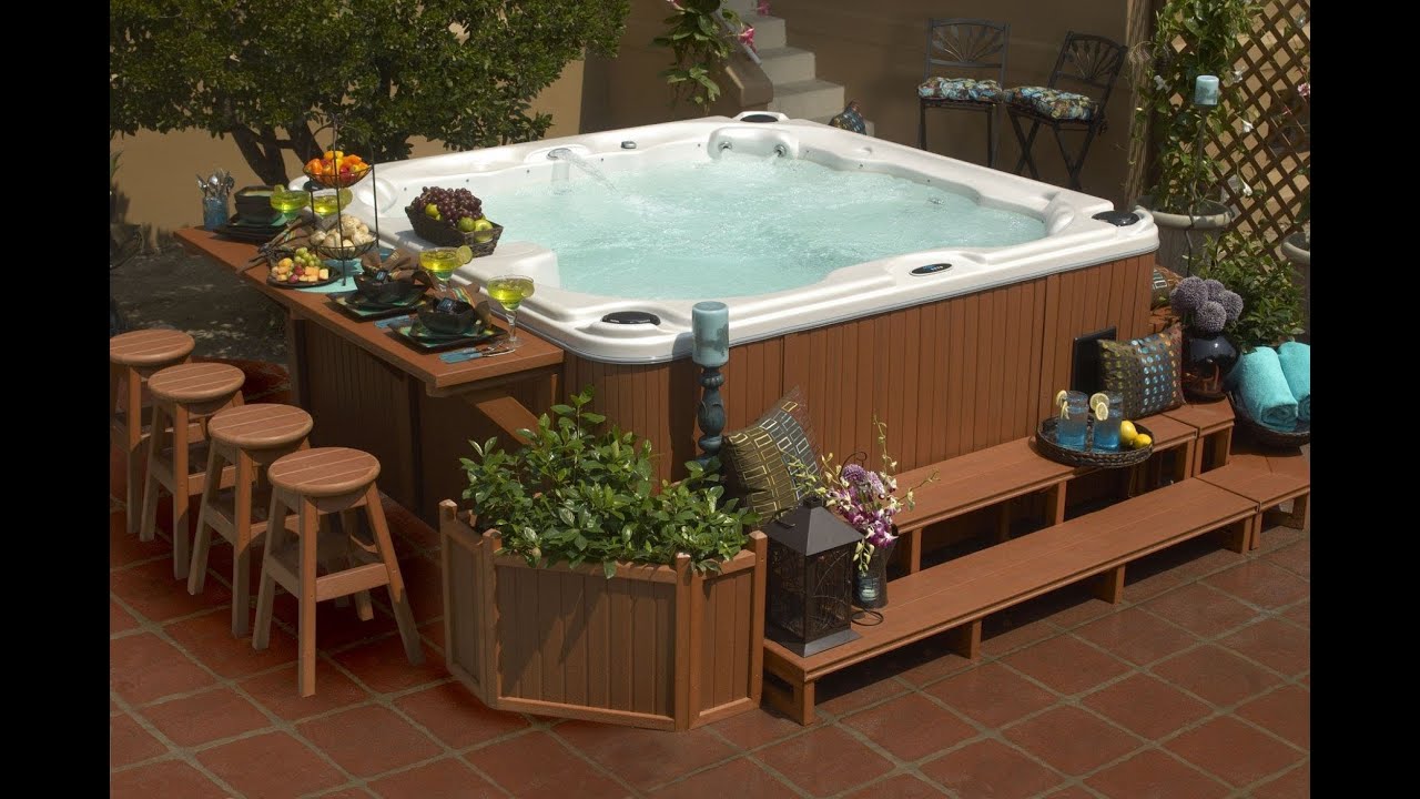 Ideas for designers to create a jacuzzi and fonts in the garden of a ...