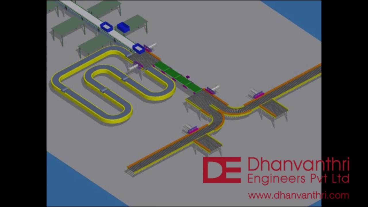 Simulation for Carton/Bin Sorting - YouTube