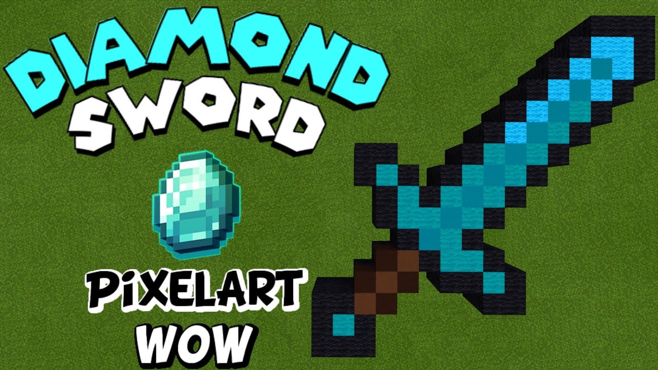 Diamant Zwaard Minecraft Pixel Art Very Small Pixel Art Diamond
