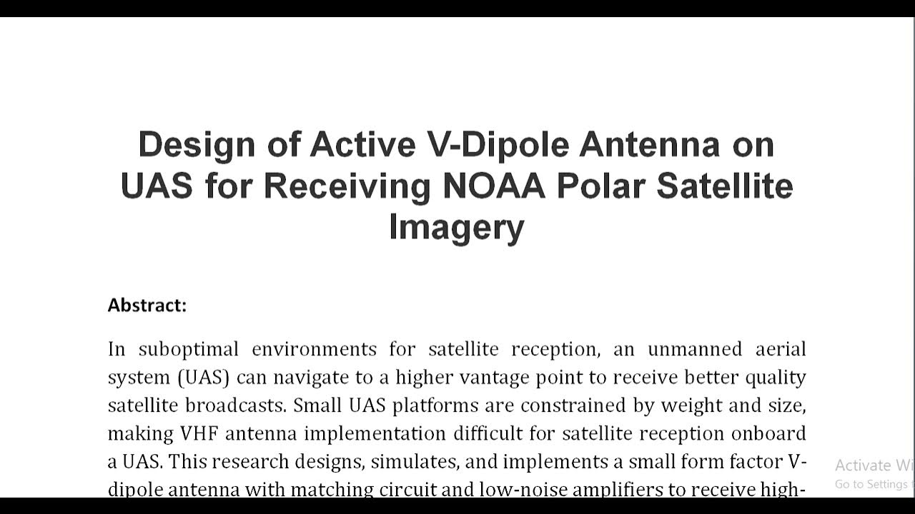 Design of Active V Dipole Antenna on UAS for Receiving NOAA Polar ...