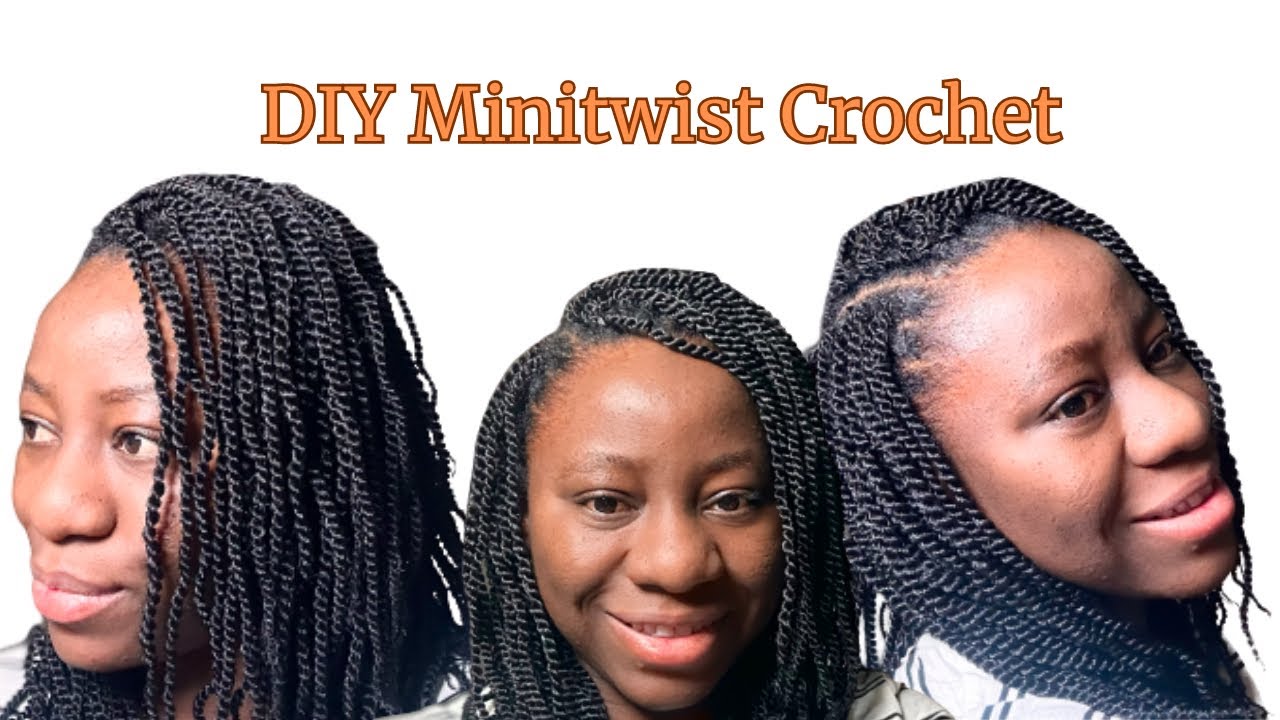How to: DIY Mini-Twist Crochet on Short Natural Hair - YouTube
