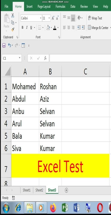 Excel Test In Tamil Shorts Exceltamil Excel Youtube