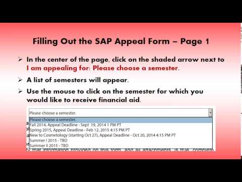 Part 6 - How Do I Fill Out the SAP Appeal Form Page 1? - YouTube