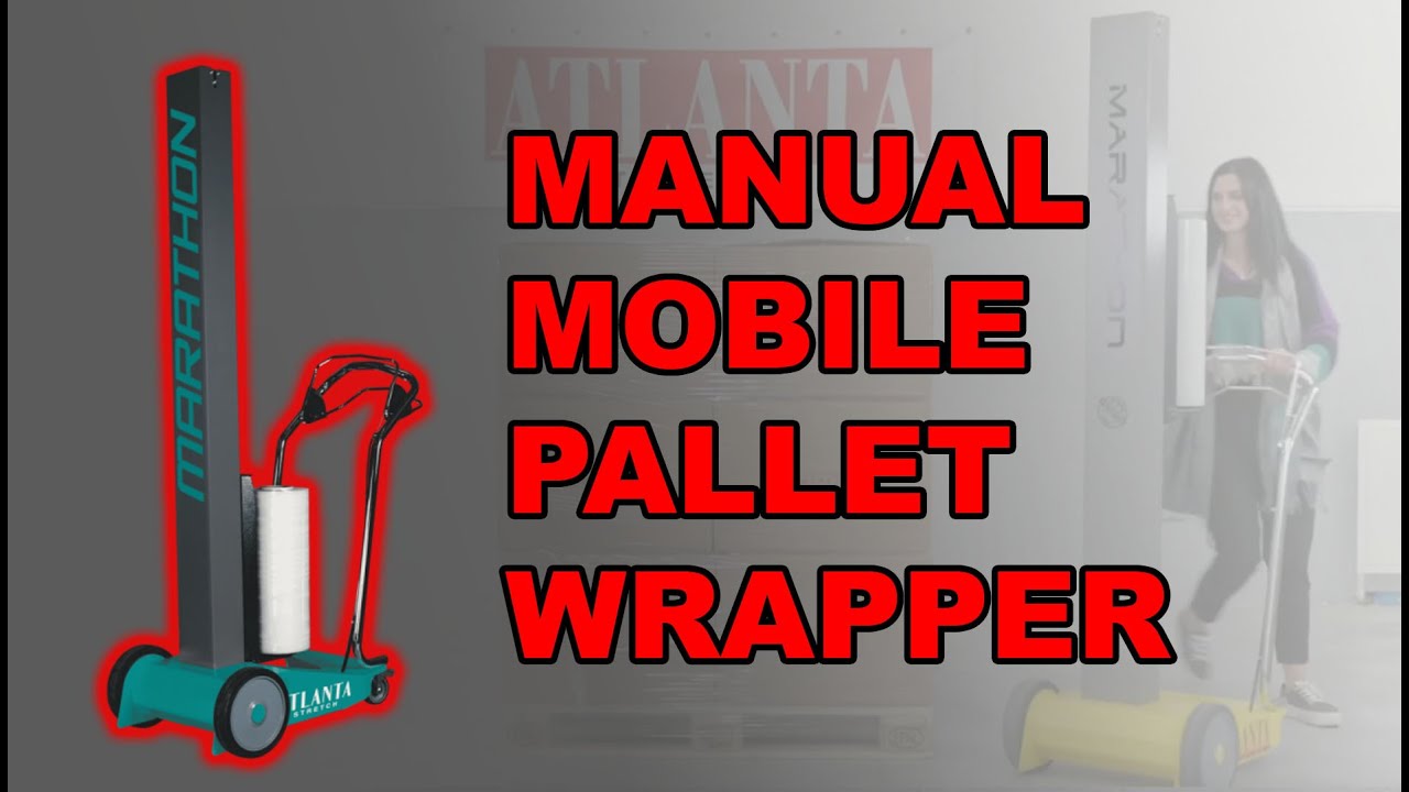 Manual mobile pallet wrapper - YouTube