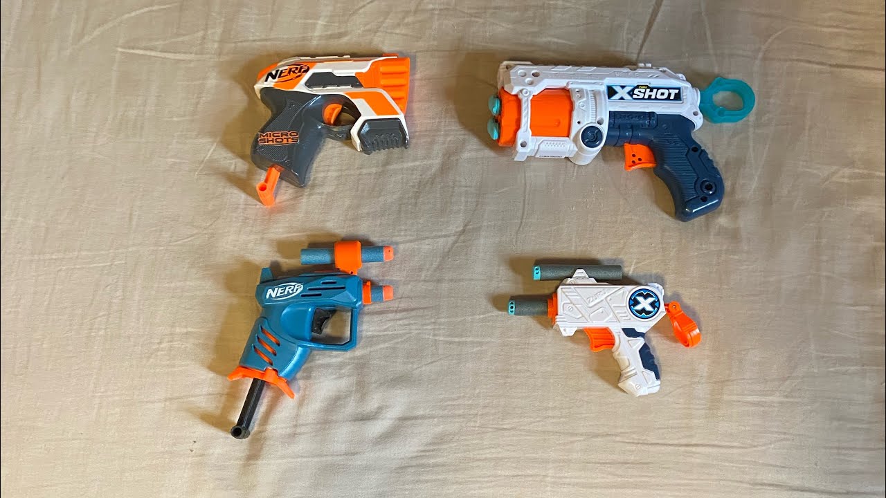 4 Nerf Pistols Review (X Shot Micro, X Shot Furry 4, Nerf Micro and ...