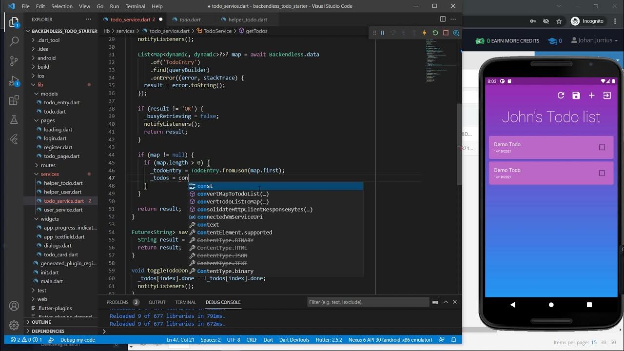 Flutter mBaaS - Getting todos for a specific user from Backendless ...