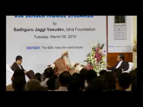 Launch of BSE SENSEX MOBILE STREAMER by Sadhguru Jaggi Vasudev from ...