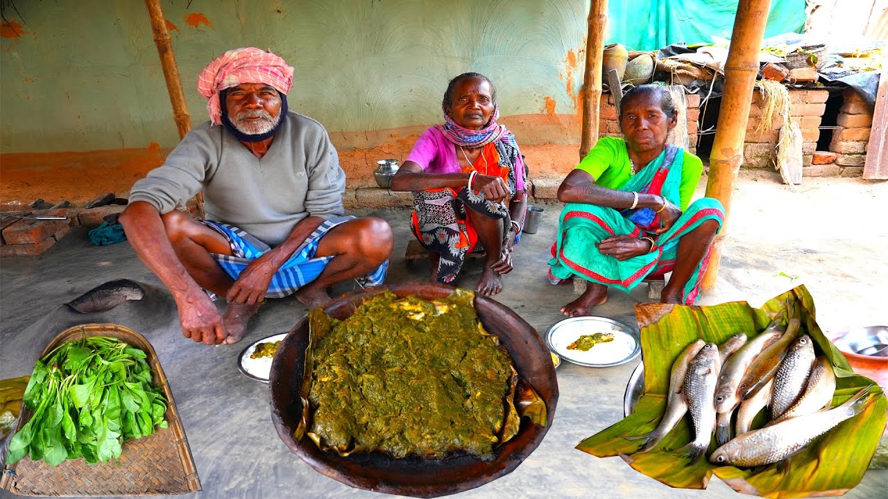Palak Fish fry recipe | village style palang with fish recipe | simple ...