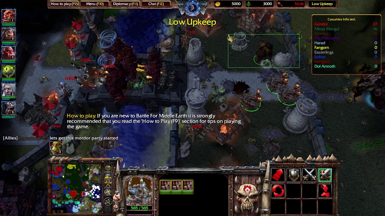 Warcraft III Custom Game Battle for Middle Earth - YouTube