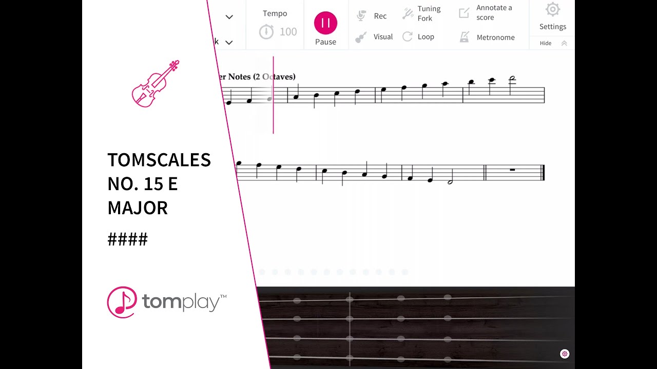 E Major Major Viola Scale (Sheet Music and Backing Tracks) 🎻 - YouTube