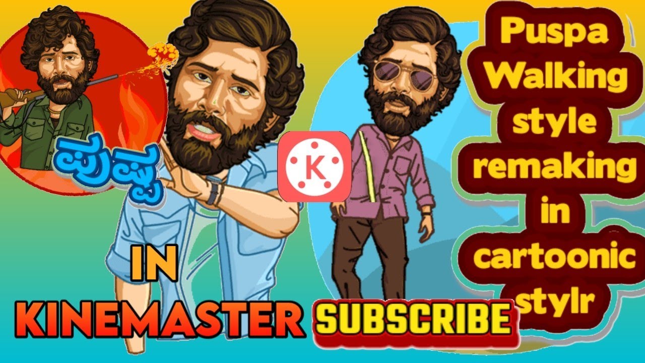 PUSPA walking video in cartoonic style animated video Srivalli ...