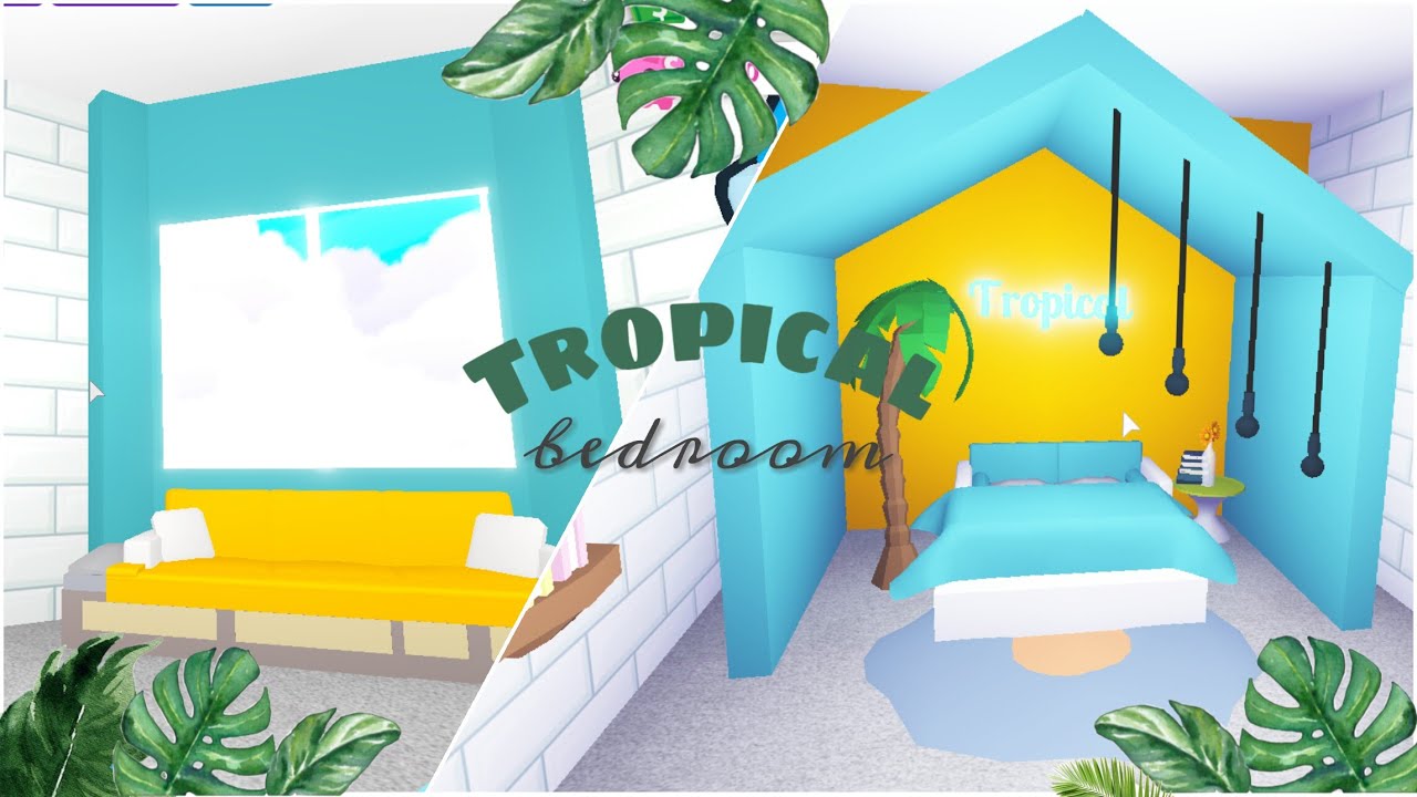 Tropical bedroom SPEEDBUILD| adopt me Roblox - YouTube