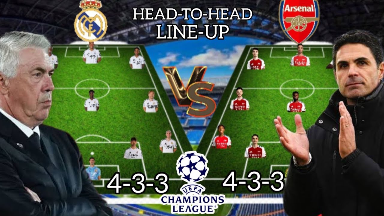 2nd Leg HEAD-TO-HEAD LINE-UP🔥🔥: REAL MADRID VS ARSENAL Potential 4-3-3 ...
