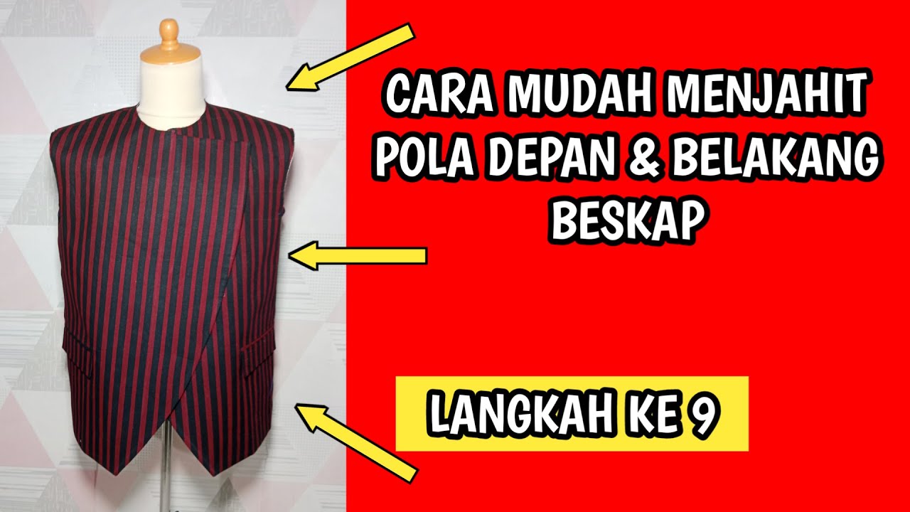 CARA MENJAHIT BADAN DEPAN DAN BADAN BELAKANG BESKAP - YouTube