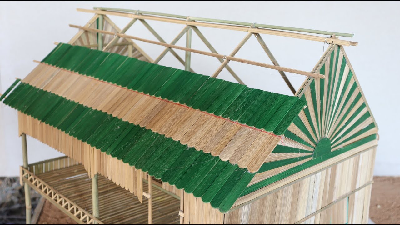 DIY How to make Amazing House with bamboo Mini Model Small bamboo House ...