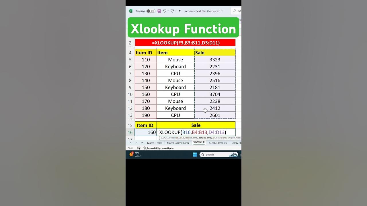 Xlookup Function in Excel | Xlookup Function |#excel #excelformula #shortsfeed #exceltips # ...