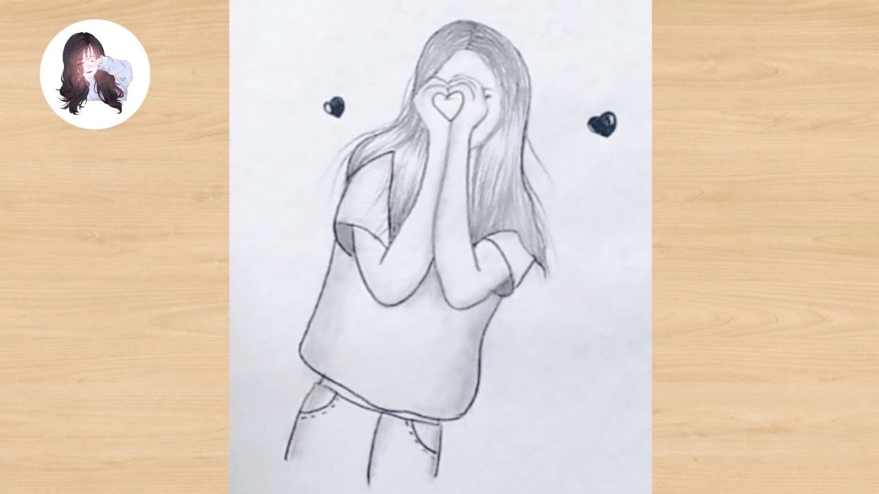 Step-by-Step Guide: Drawing a Cute Girl with a Heart - YouTube