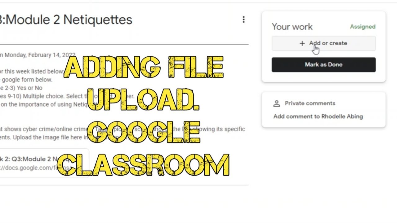 How to Add file upload to google classroom. - YouTube