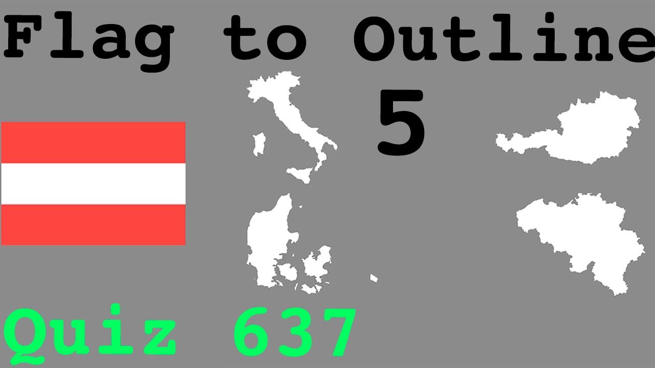 Geography Match Country Flag to the Country Map outline, Part 5. Quiz ...