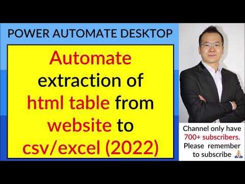 Automate Extract HTML table from website (with header) to CSV and Excel using Power Automate ...