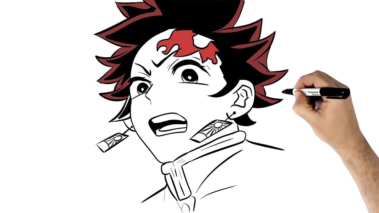 How To Draw Tanjiro (Intense) (Scared) | Step By Step | Demon Slayer ...