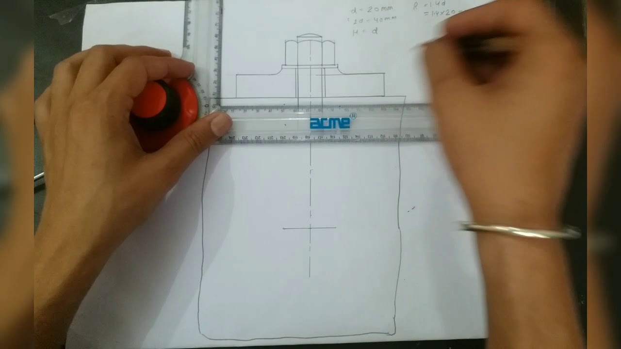 How to draw Rag Foundation Bolt I Engineering Drawing - YouTube