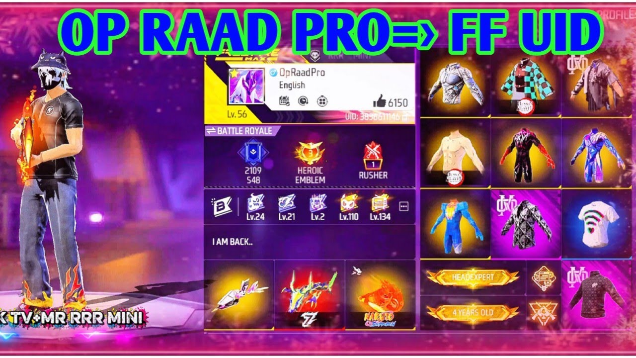 Ff id reaction ITZ MR RAAD FF UID 3836611146 - YouTube