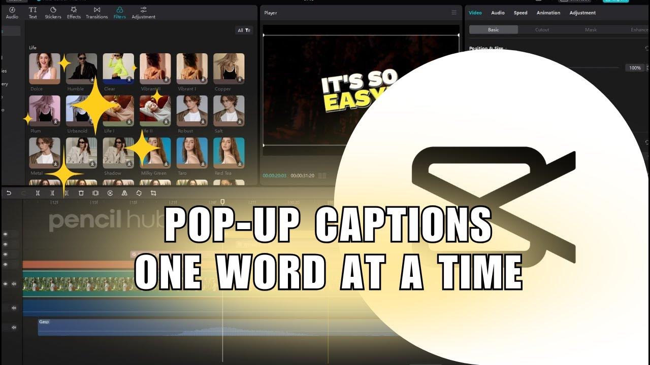 ⭐ SIMPLE: How to Create Pop-up Captions: One Word at a Time with CAPCUT | Tutorial - YouTube