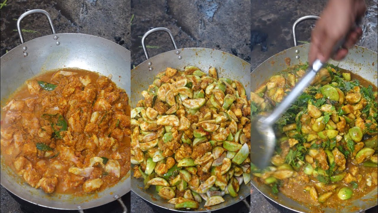 Fried eggplant with chicken#cooking #food #easycooking #healthycooking ...