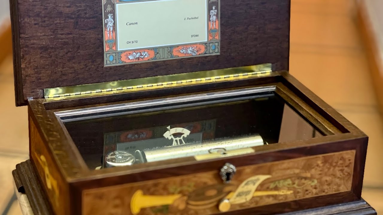 REUGE 3/72 Music Box ~PACHELBEL’S CANON~ Inlaid Wood, Marquetry - YouTube