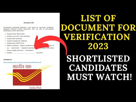 GDS LIST OF DOCUMENTS REQUIRED FOR VERIFICATION AFTER SHORTLIST 2023 ...
