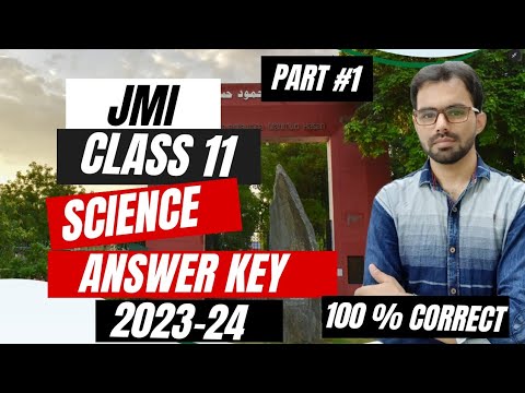 JMI Class 11th Science Answer Key 2023-24 || Class 11th Entrance Paper ...
