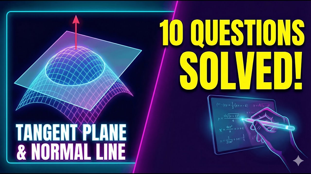 10 questions on tangent plane and normal line - YouTube