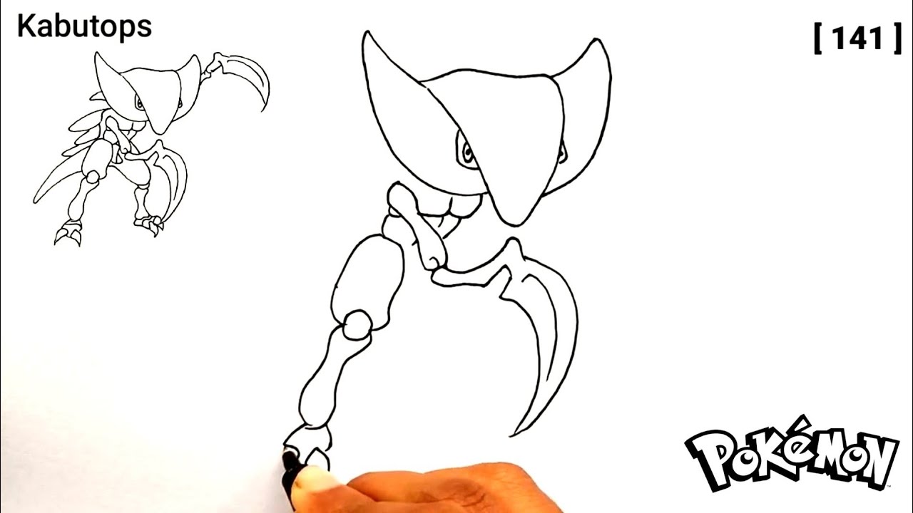 Kabutops Drawing | How To Draw Pokemon No 141 | Generation 1 - YouTube
