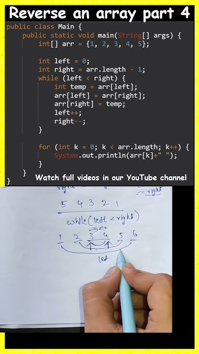 Reverse An Array In Java In Telugu Part 4 Dsa Array Coding Java Shorts Youtube